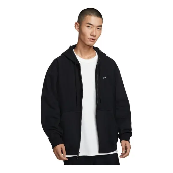 Nike Solo Swoosh Full-zip Fleece Hoodie - Black