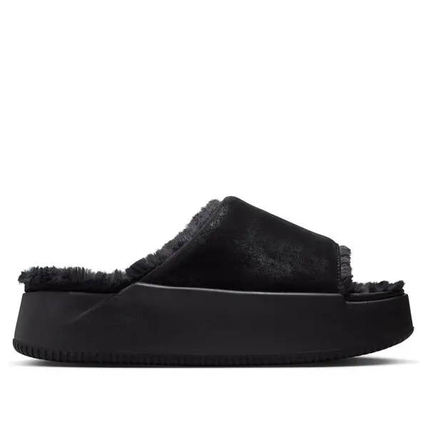 Nike Calm Elevation Fur Slides - Black