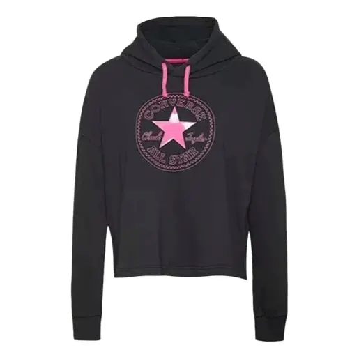 CONVERSE Hooded Knit Pullover - Black