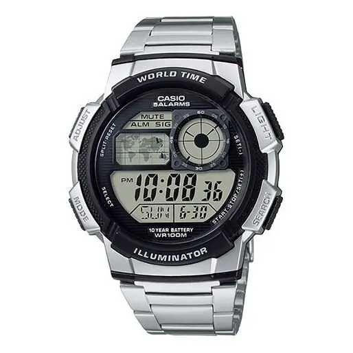 Casio Stainless Steel Strap Digital Watch - Black