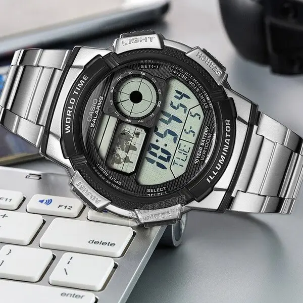 Casio Stainless Steel Strap Digital Watch