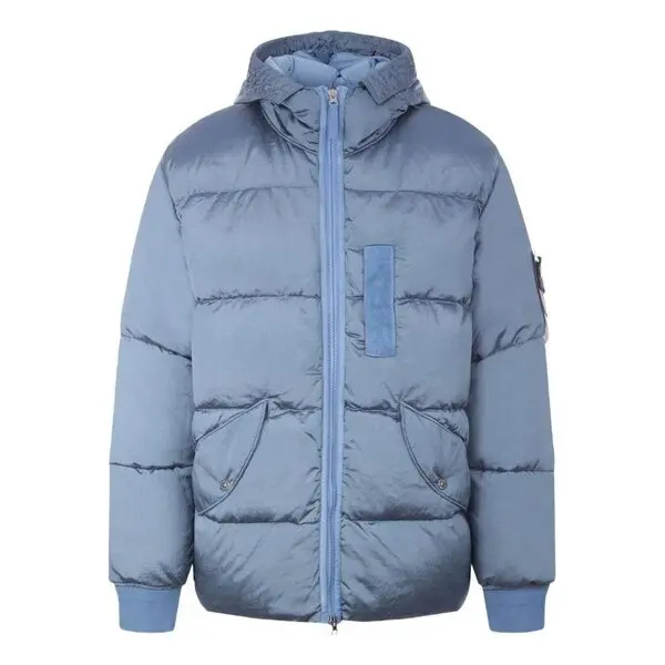 Stone Island Hooded Down Jacket - Mid Blue