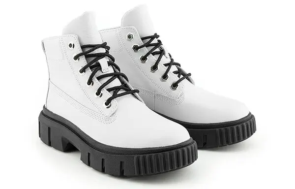 Timberland Greyfield Leather Lace-up Boots - White/black