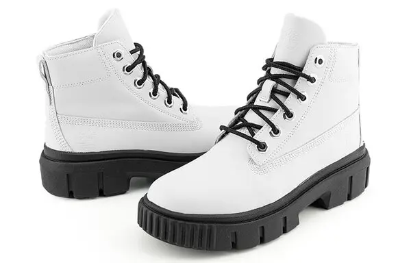Timberland Greyfield Leather Lace-up Boots - White/black