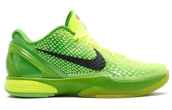 Nike Zoom Kobe 6 "grinch" Basketball Sneakers - Gray/green/red