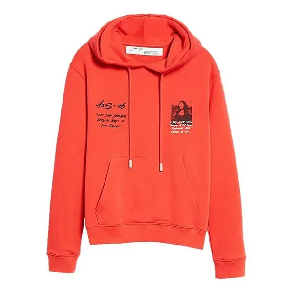 Off-White Mona Lisa Printing Hoodie - Red