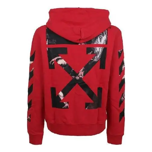 Off-White Painting" Hoodie - Red