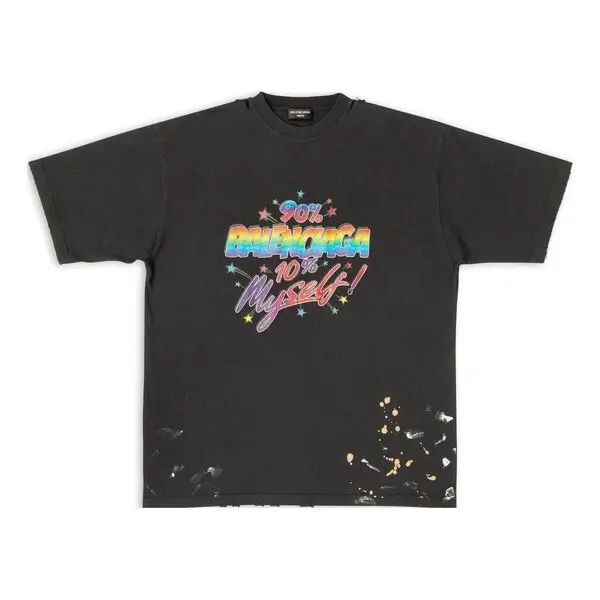 Balenciaga Large Fit Graphic T-shirt - Black