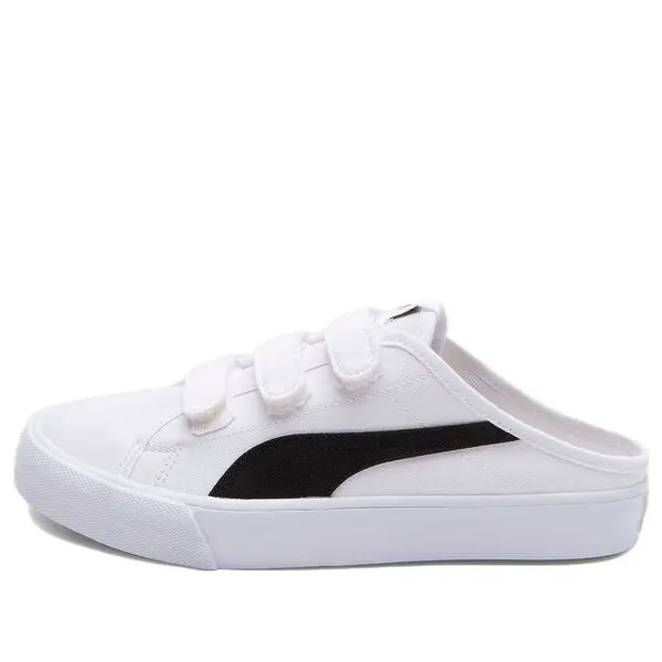 PUMA Bari Mule With Velcro Fastening - White/black