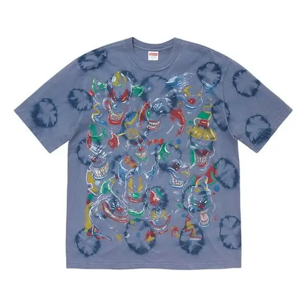 Supreme Fw19 Week 17 Clowns Tee Clown Printing Short Sleeve Navy - Blue