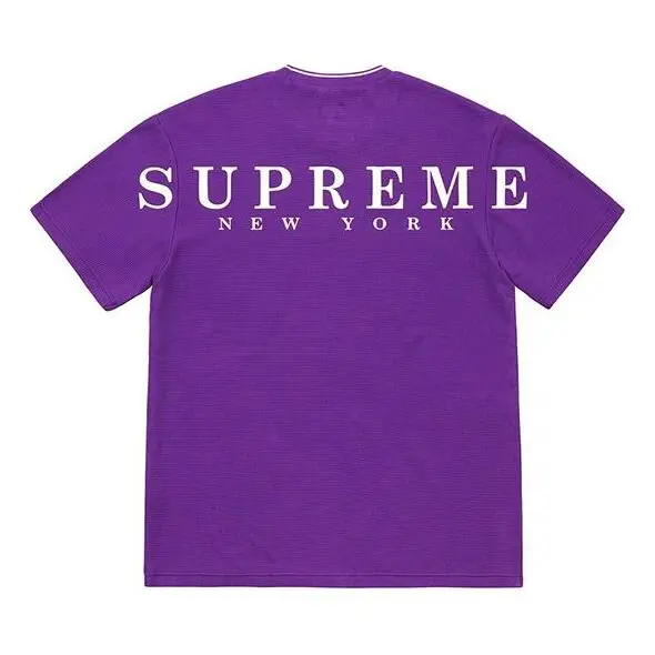 Supreme Ss19 Stripe Rib Waffle Top Short Sleeve - Purple