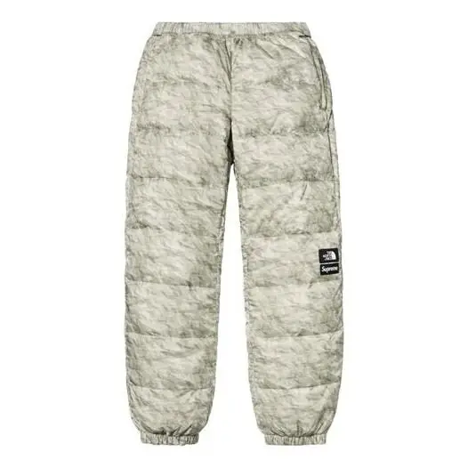 Supreme Fw19 Week 18 X The North Face Paper Print Nuptse Pant - Grey