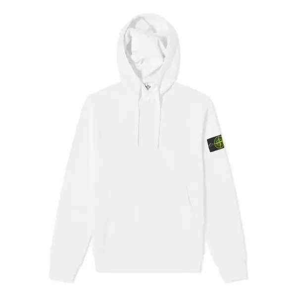 Stone Island Garment Dyed Popover Hoodie - White