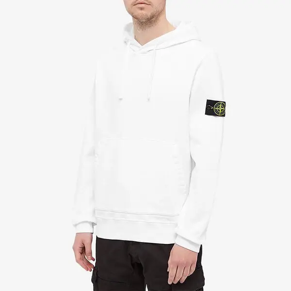 Stone Island Garment Dyed Popover Hoodie - White