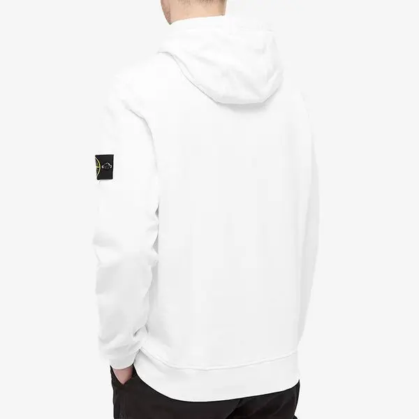 Stone Island Garment Dyed Popover Hoodie - White