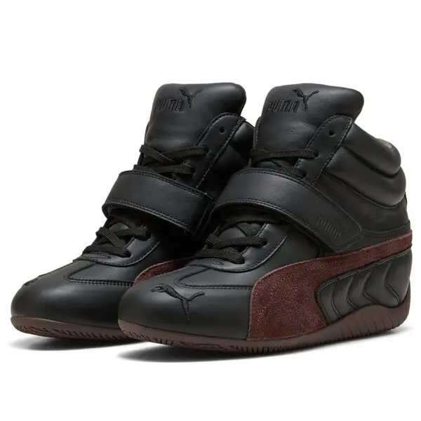 PUMA Speedcat Wedge High Top Sneakers - Black/brown