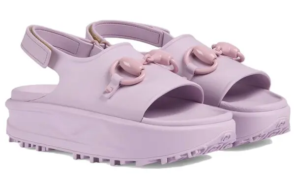 Gucci Interlocking G Platform Sandal - Light Pink