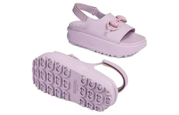 Gucci Interlocking G Platform Sandal - Light Pink