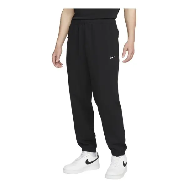 Nike Solo Swoosh French Terry Trousers - Black