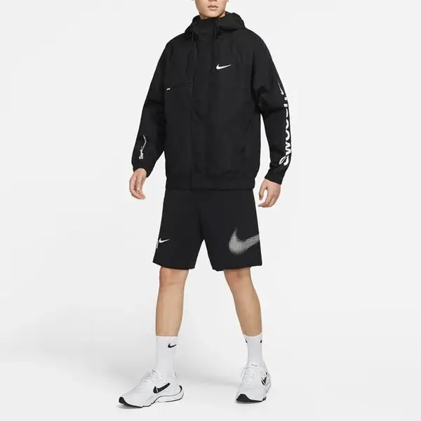 Nike Alphabet Logo Printing Woven Hooded Jacket - Default Color