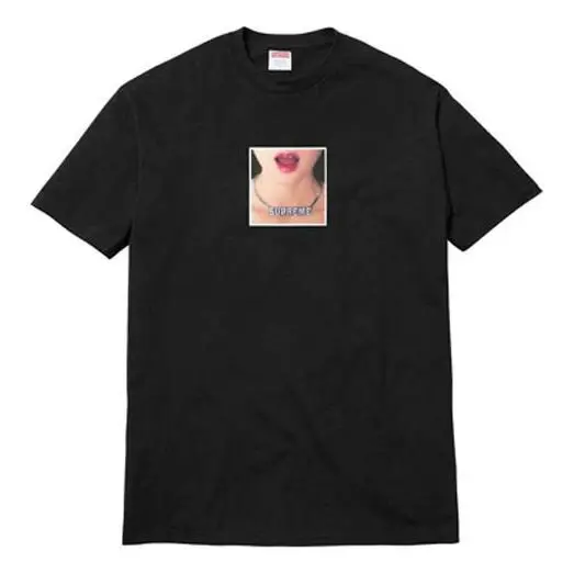 Supreme Ss18 Necklace Tee Printing Short Sleeve - Black