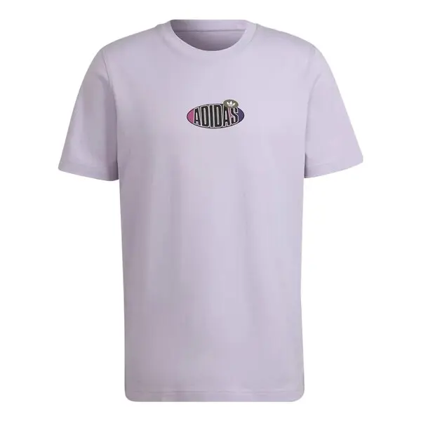 Adidas Originals Minimalistic Alphabet Logo Printing Round Neck Short Sleeve White T-shirt - Default Color