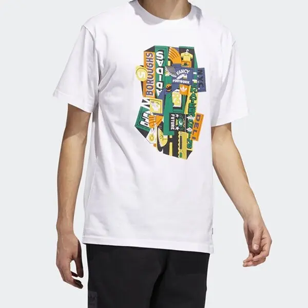 Adidas Originals Pattern Logo Printing Short Sleeve