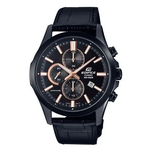 Casio Edifice Sapphire Crystal Quartz Analog Watch - Black