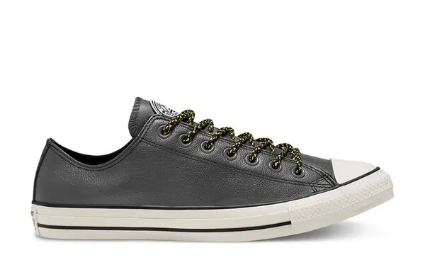 CONVERSE Chuck Taylor All Star Tumbled Leather Low Top Sneakers - Gray/white