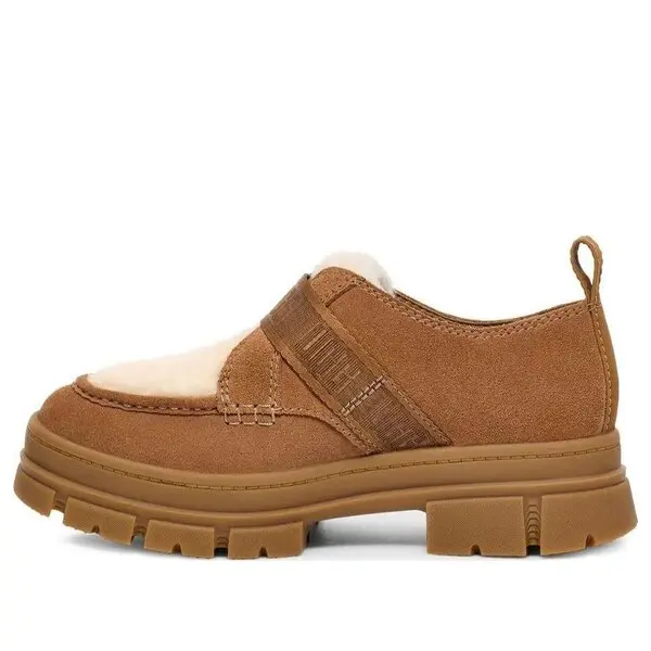 UGG Ashton Suede Moc Toe Shoes - Chestnut/white
