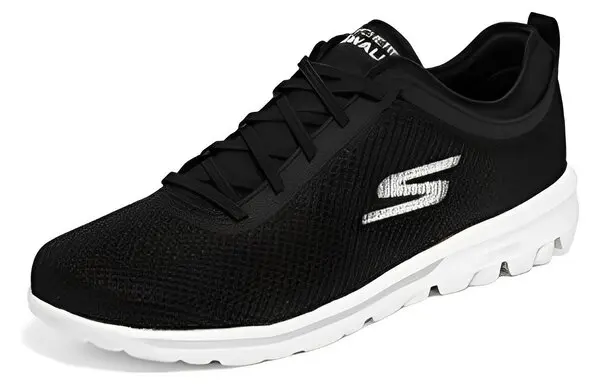 Sketchers Go Walk Classic Lace Up Sneakers - Black/white