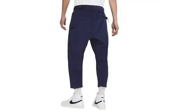 Nike Solid Color Corduroy Cone Cropped Casual Pants/trousers Blue
