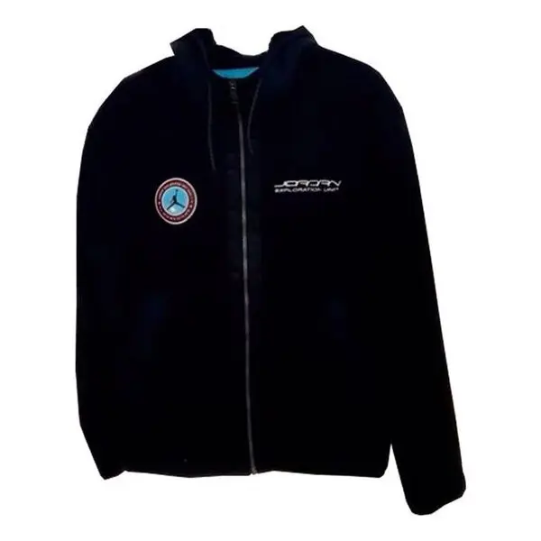 JORDAN Brand Patch Zipper Hoodie Black