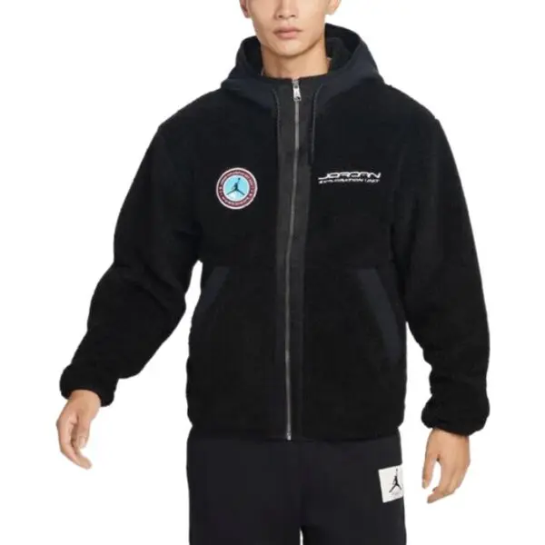 JORDAN Brand Patch Zipper Hoodie Black