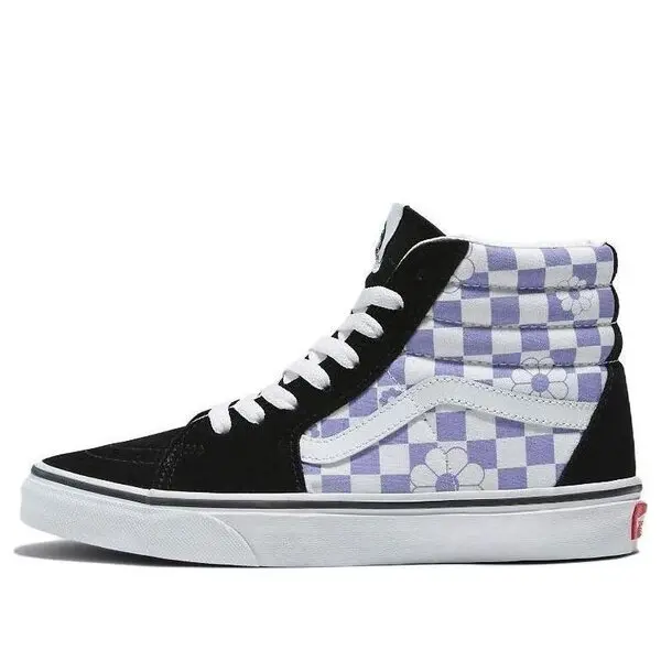 VANS Sk8-hi Floral Check Sneakers - Lavender/black
