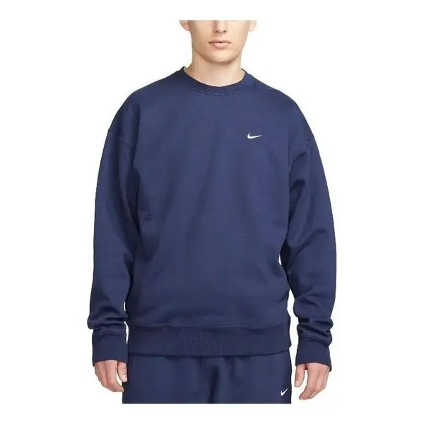 Nike Solo Swoosh Fleece Crewneck Sweatshirt - Blue