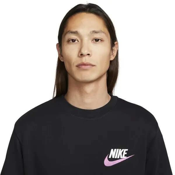 Nike Club French Terry Crew Sweatshirt - Black