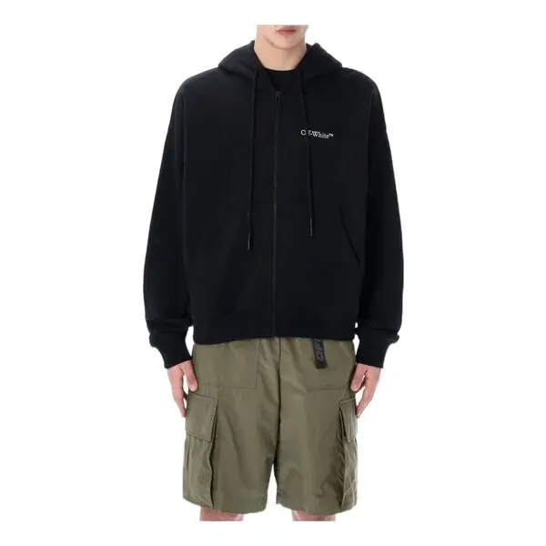 Off-White Cotton Hooded Sports Black - Default Color