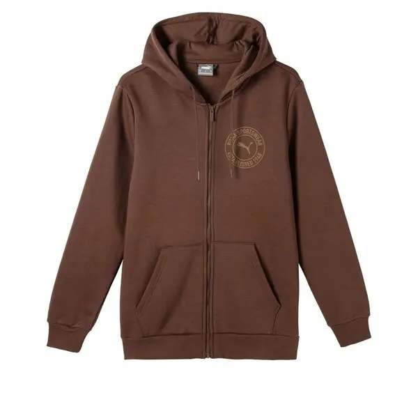 PUMA Tonal Sportswear Logo Zip Hoodie - Brown