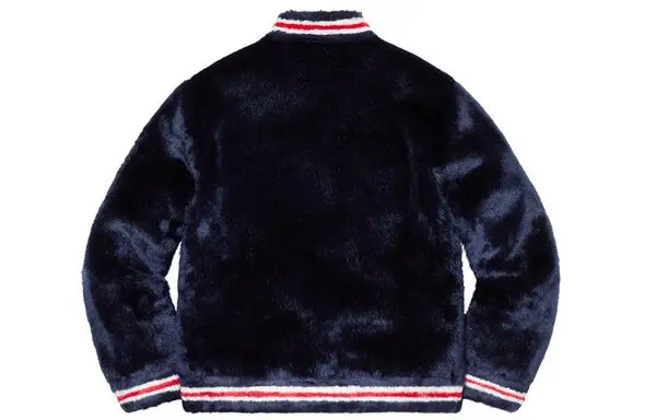Supreme Faux Fur Varsity Jacket - Dark Blue