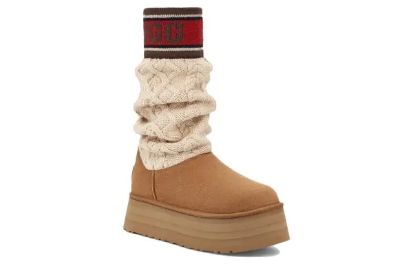 UGG Classic Sweater Letter Boot - Chestnut