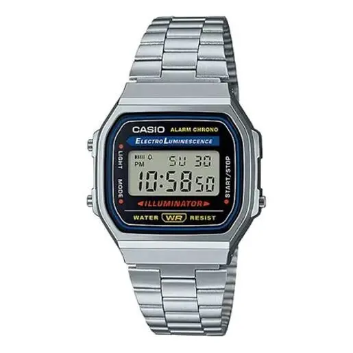 Casio Retro Digital Watch With Stainless Steel Band - Silver