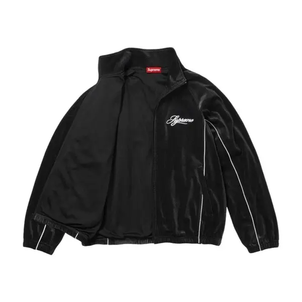 Supreme Velour Mesh Track Jacket - Black