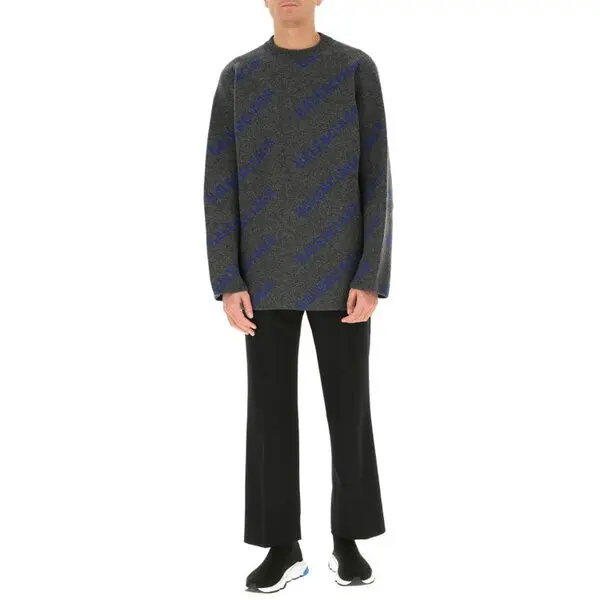 Balenciaga Intarsia Knit Logo Jumper