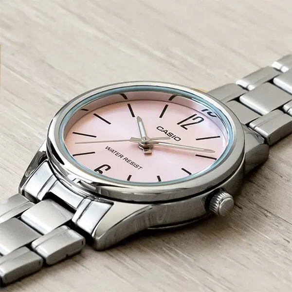 Casio Stainless Steel Analog Quartz Watch - Pink