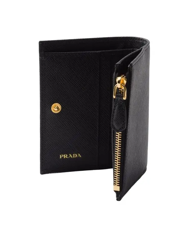 Prada Fw25 Small Saffiano Leather Wallet - Black