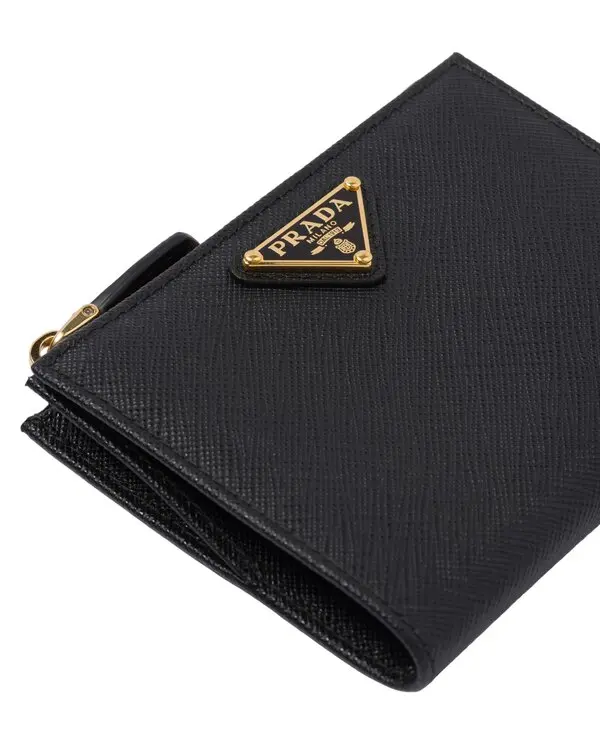 Prada Fw25 Small Saffiano Leather Wallet - Black