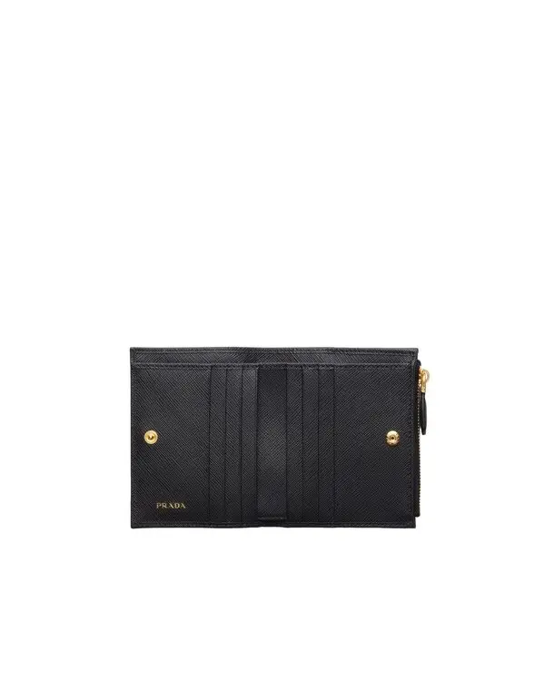 Prada Fw25 Small Saffiano Leather Wallet - Black