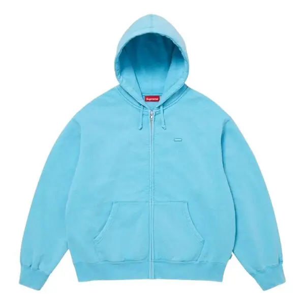 Supreme Ss26 Small Box Zip Up Hooded Sweatshirt - Light Blue