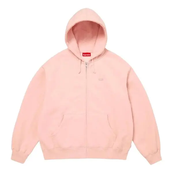 Supreme Ss26 Small Box Zip Up Hooded Sweatshirt - Light Pink